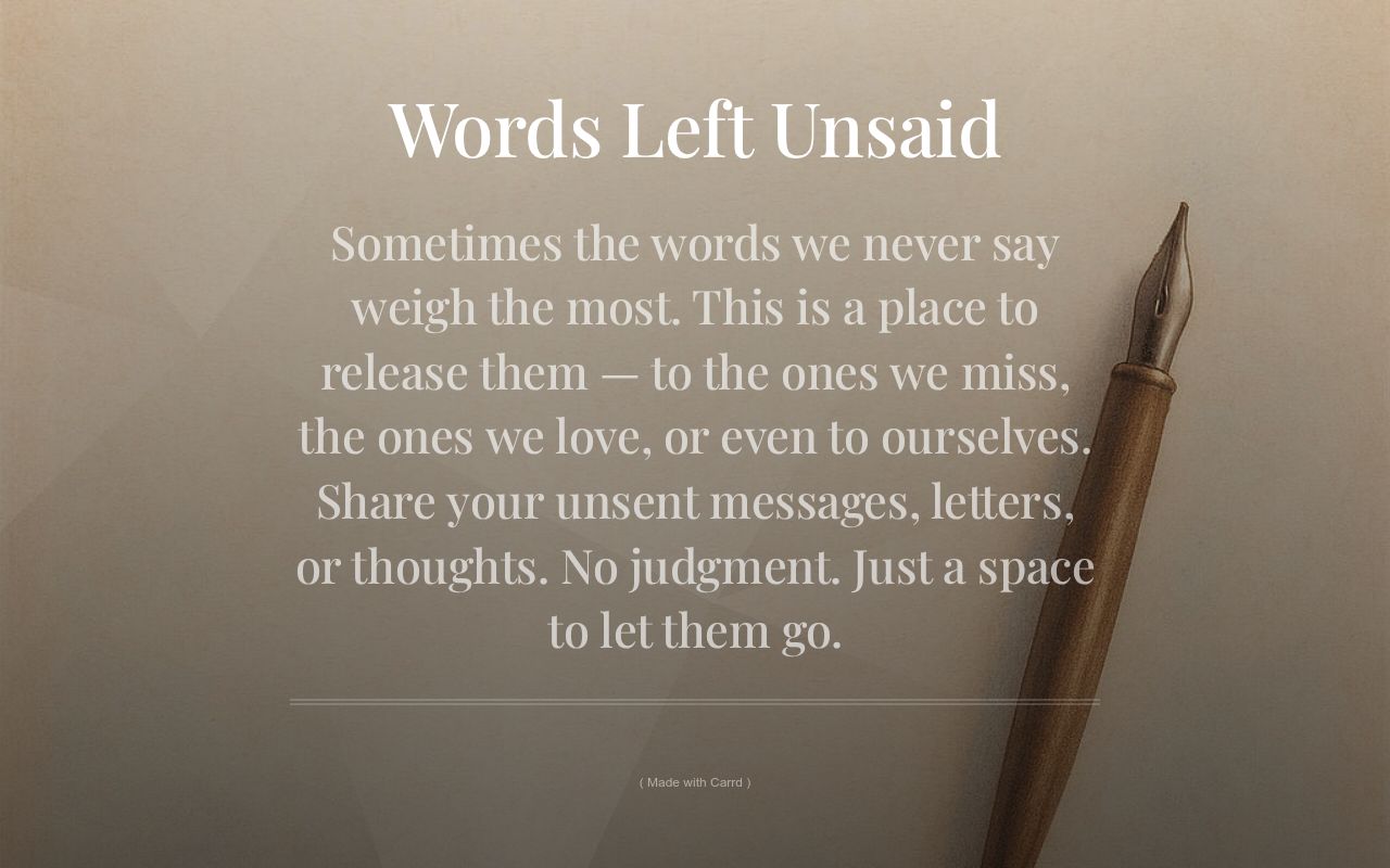 Words Left Unsaid